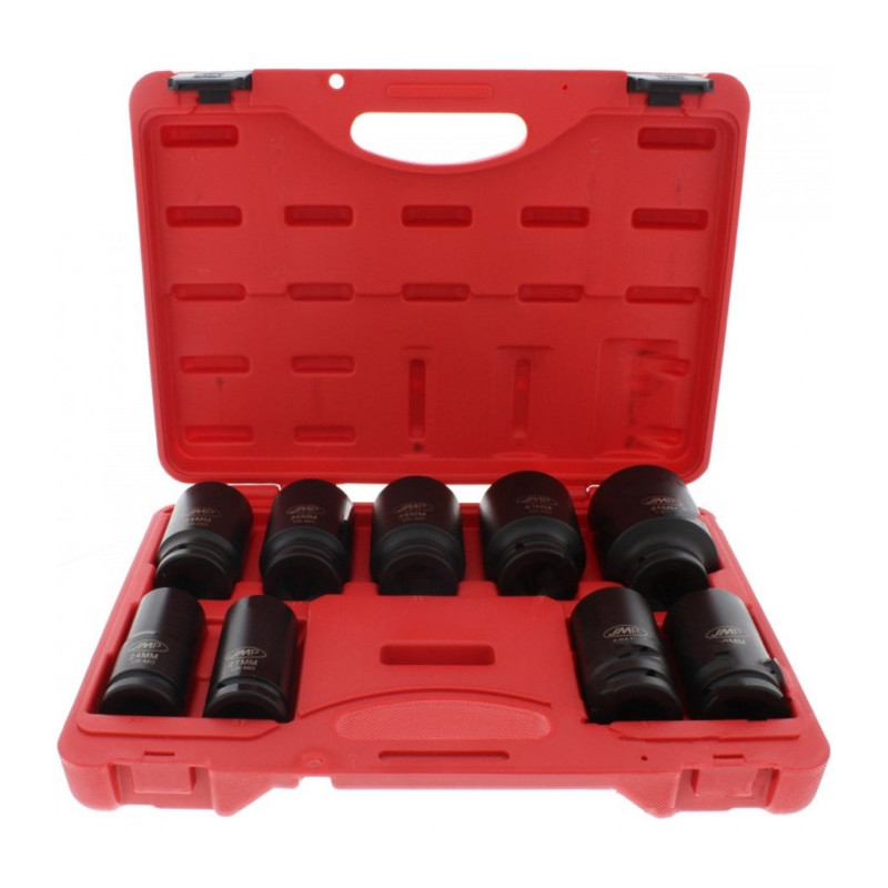 Acheter - Coffret de 9 douilles de clé à chocs 12 pans 3/4 pouce JMP - JMPOTO-533542 - Outillage mot